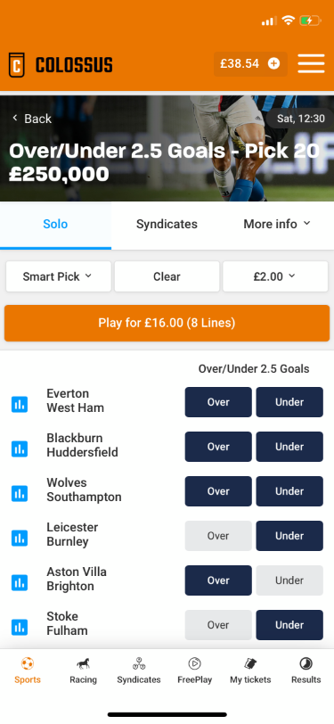 Football - Over/Under 2.5 Goals – Colossus Help